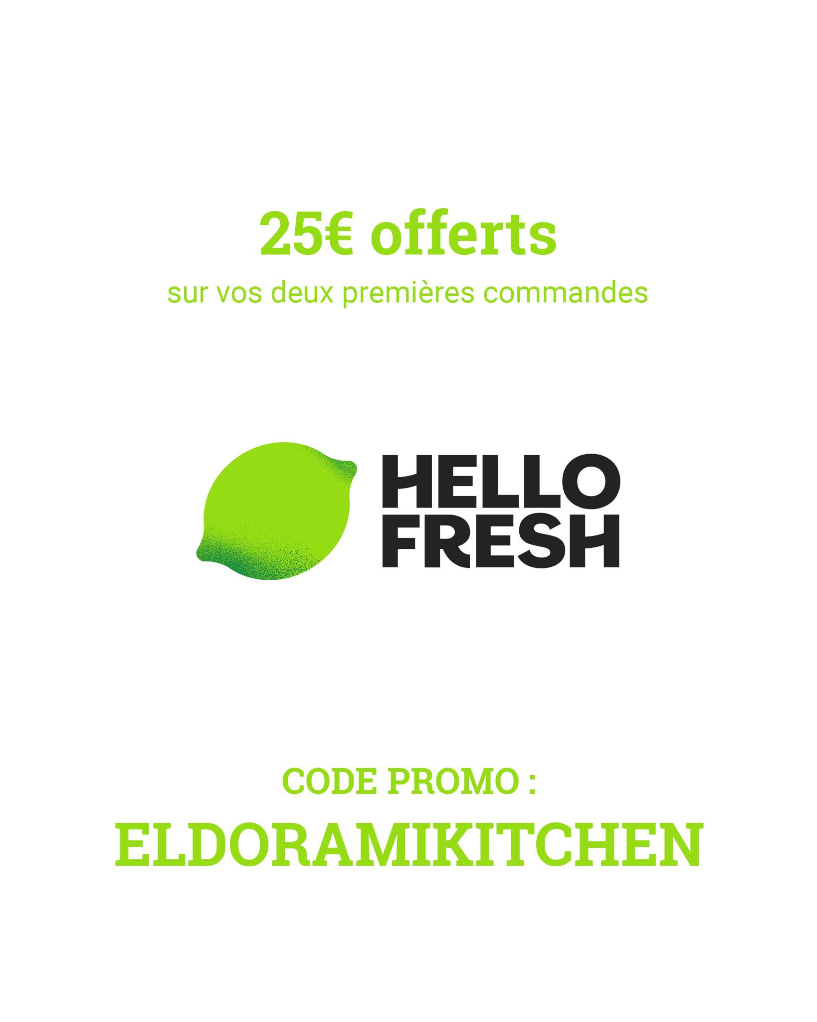 Code Promo HelloFresh - Économisez 2x25€ - Eldorami